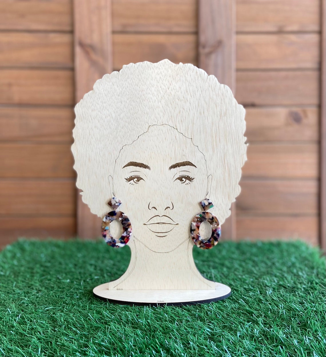 Earring Display/ Earring Face Stand Women Afro Hair. - Etsy