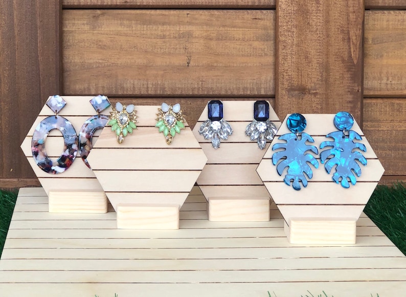 Earring Holder Stands Honeycomb Earring Stand Hexagon Jewelry Displays ...