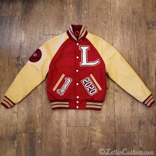 Custom Varsity Track & Field Jacket Vegas Gold Leather | Etsy