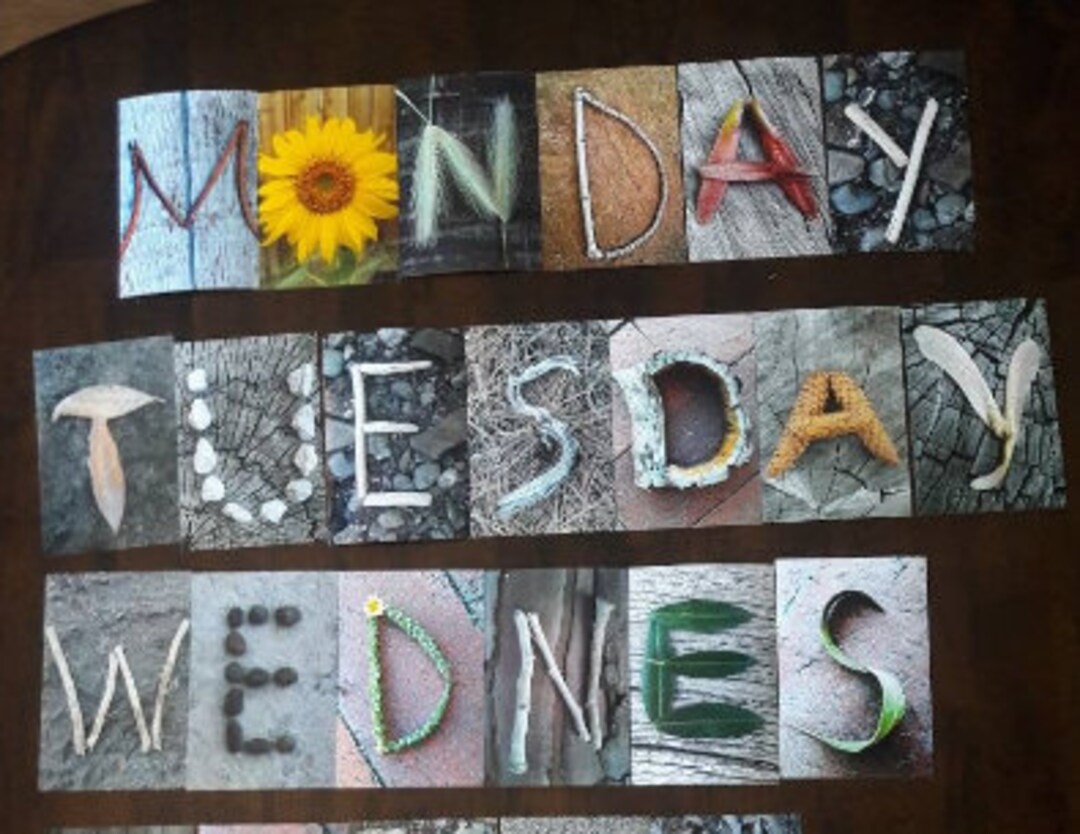 Days of the Week--classroom Decor--farmhouse Classroom--nature Letters ...