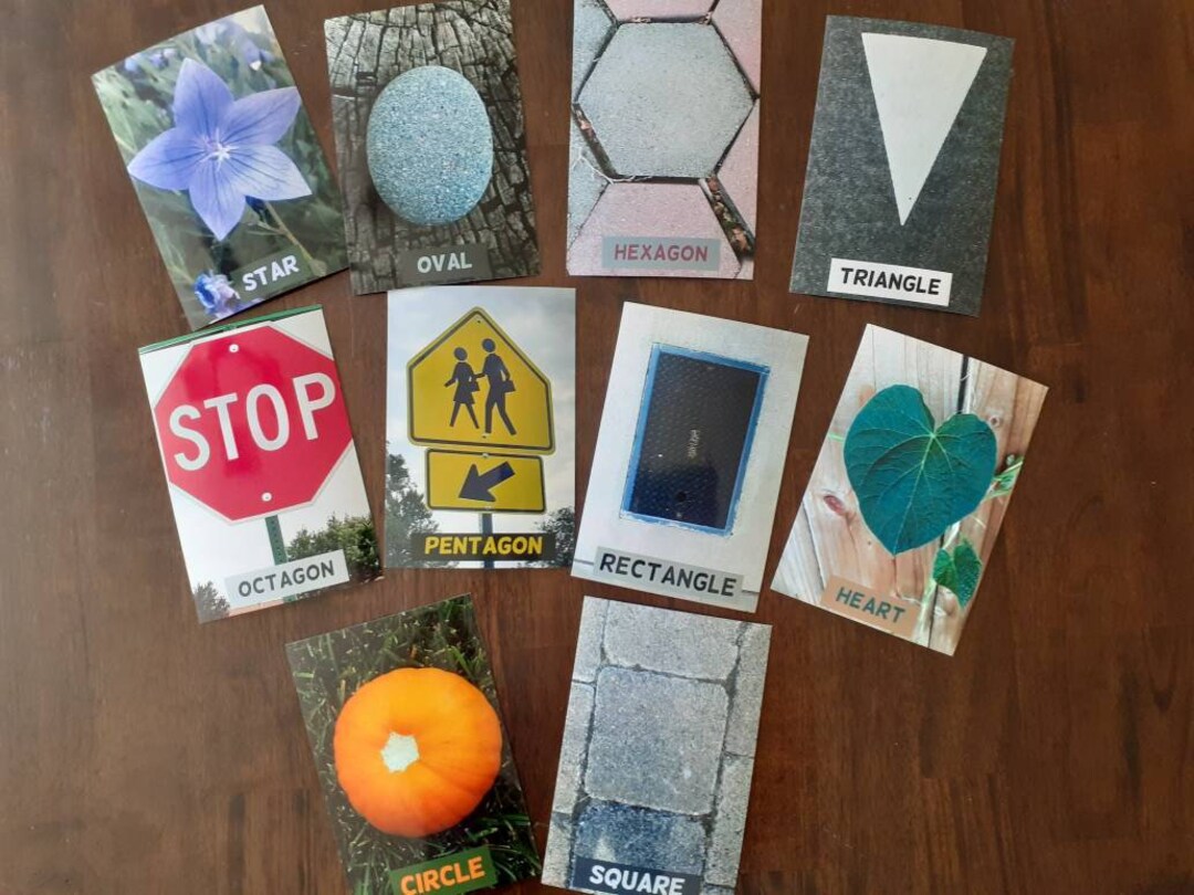 Shape Photo Cards--preschool Shape Flashcards--kindergarten Decor ...