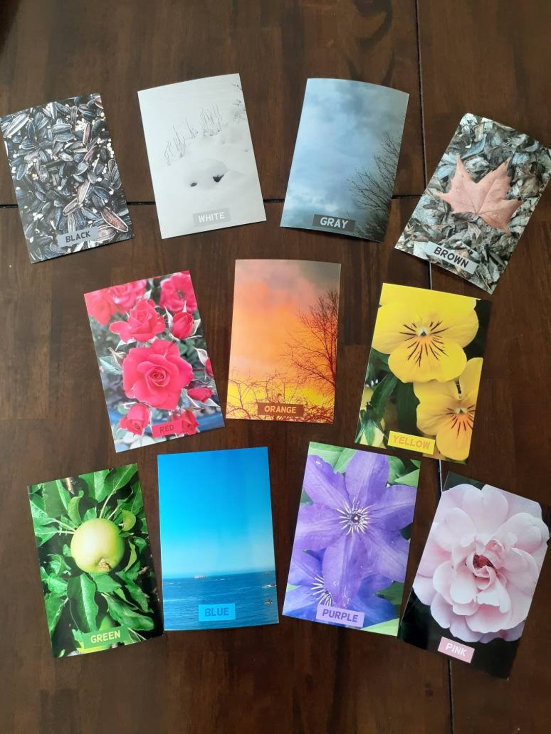 Color Flashcards--nature Color Card Set--reggio Classroom--preschool ...