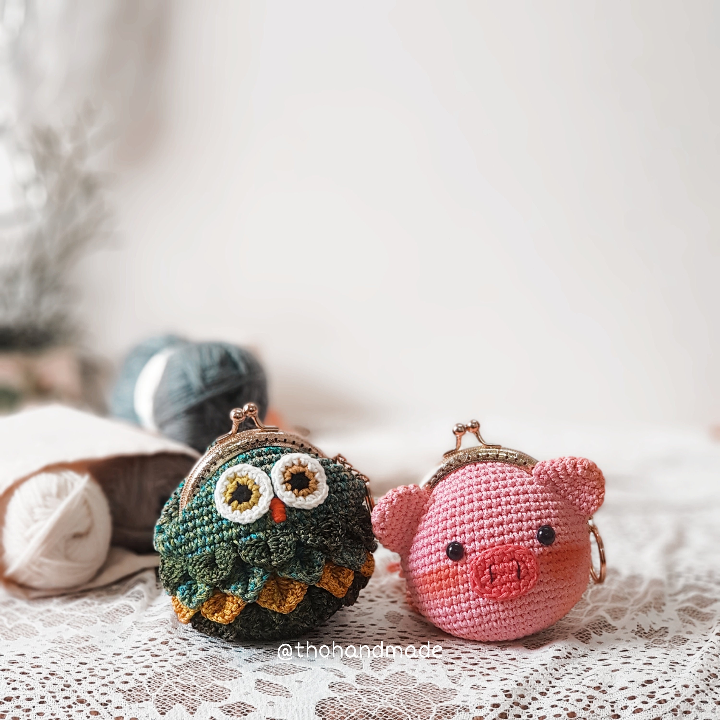 Crochet Piggy Coin Purse Metal Frame Pig Mini Wallet Frame - Etsy