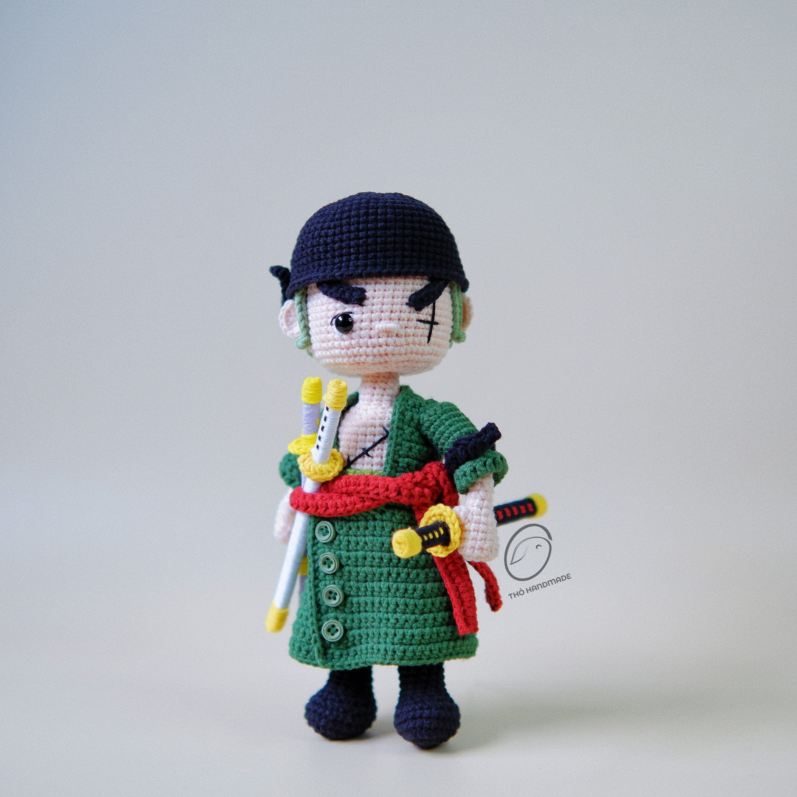 Roronoa Zoro Crochet Amigurumi Doll, Amigurumi Anime Pirates, Zoro ...