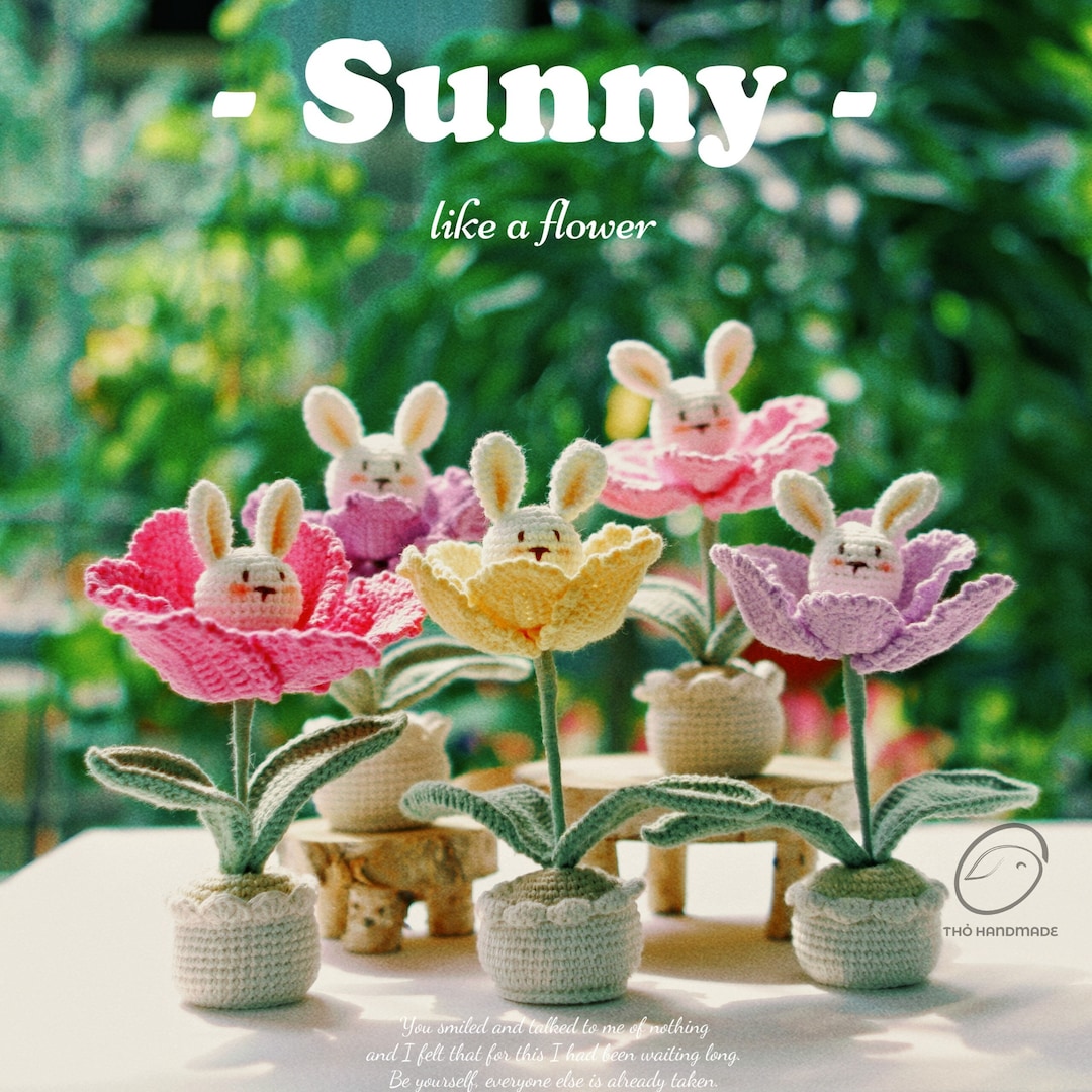 Rabbit Tulip Flower Crochet Amigurumi, Crochet Tulip Stuffed, Amigurumi ...