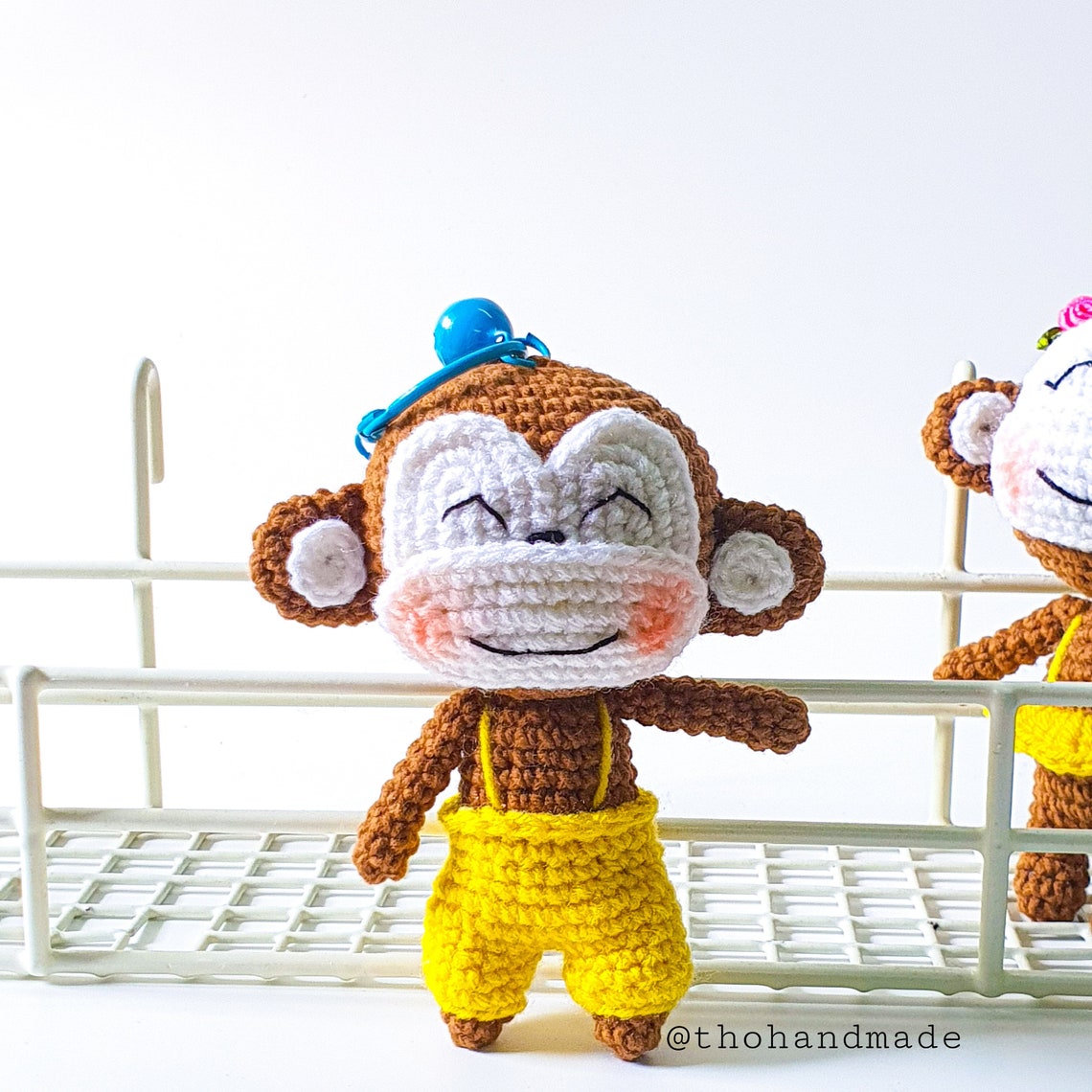 Monkey Keychain, Amigurumi Animal Keychain, Crochet Monkey Keychain ...