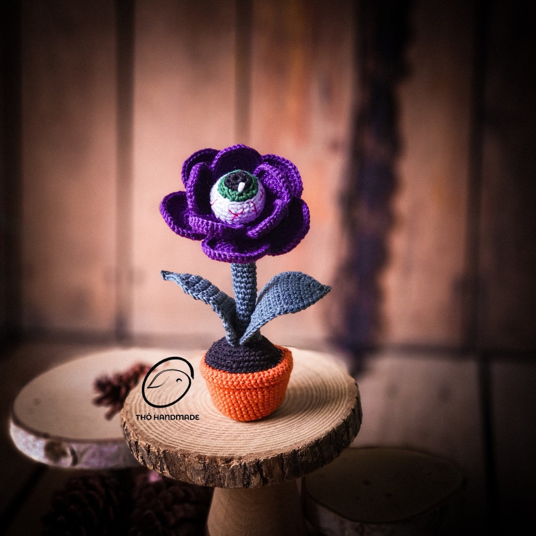 Eye Flower Crochet Amigurumi, Devil Flower Stuffed, Amigurumi Monster ...