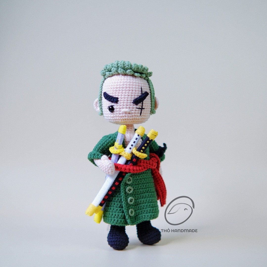 Roronoa Zoro Crochet Amigurumi Doll, Amigurumi Anime Pirates, Zoro ...