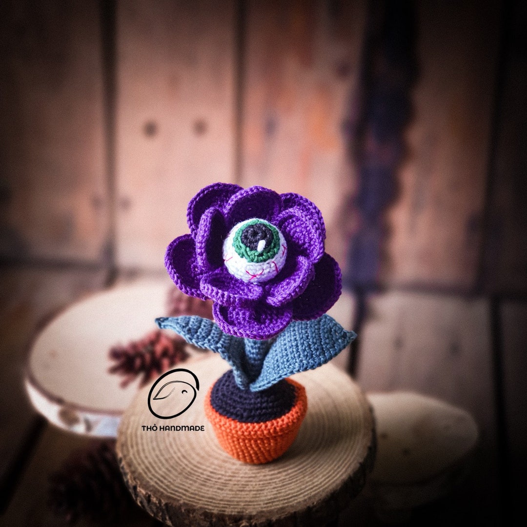 Eye Flower Crochet Amigurumi, Devil Flower Stuffed, Amigurumi Monster ...