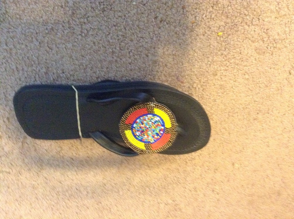 Maasai Sandals/kenyan Beaded Leather Sandals/african Sandals - Etsy