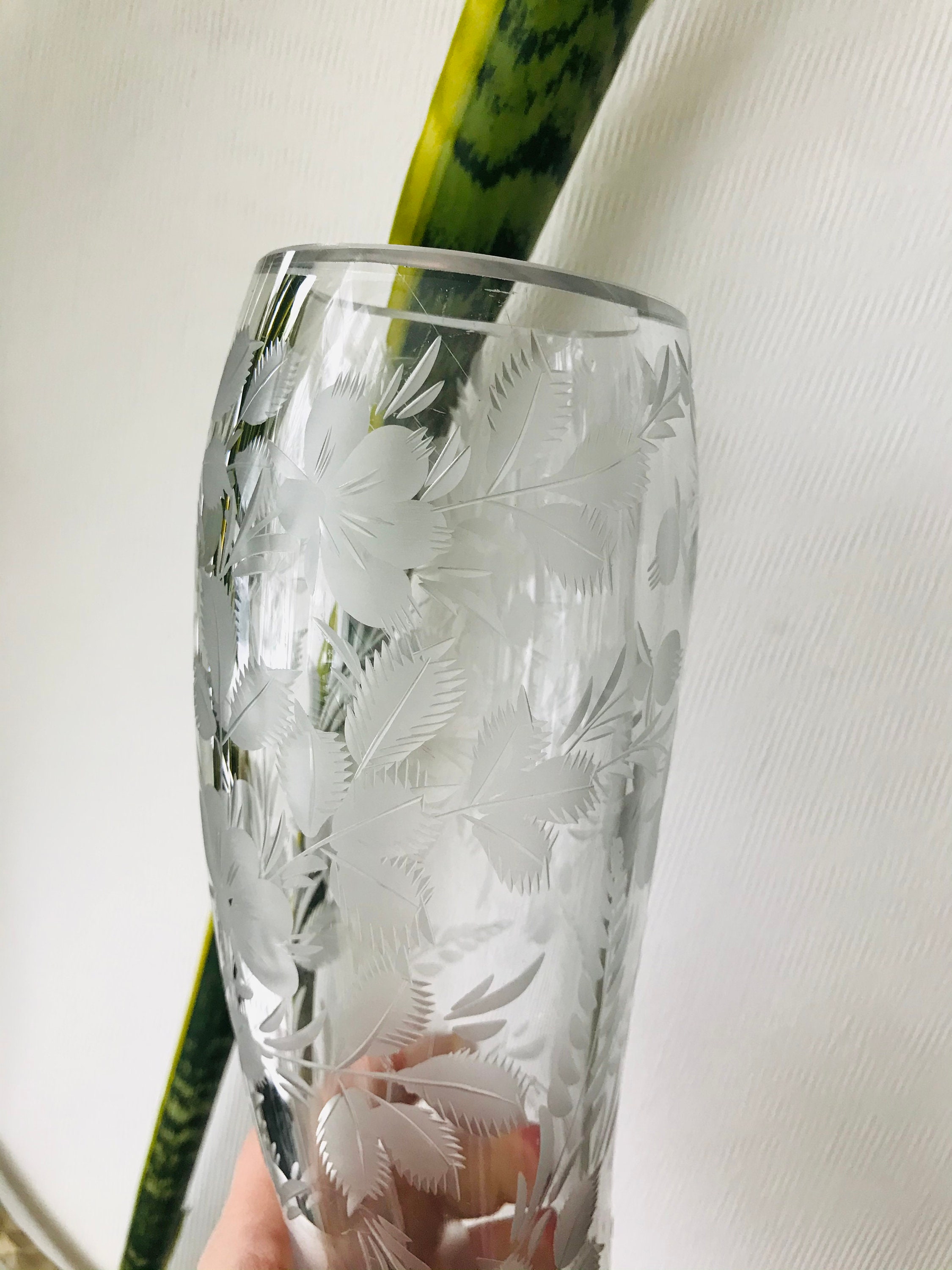 Vintage Big Decorative Glass Horn Horn of Plenty Cut Glass | Etsy