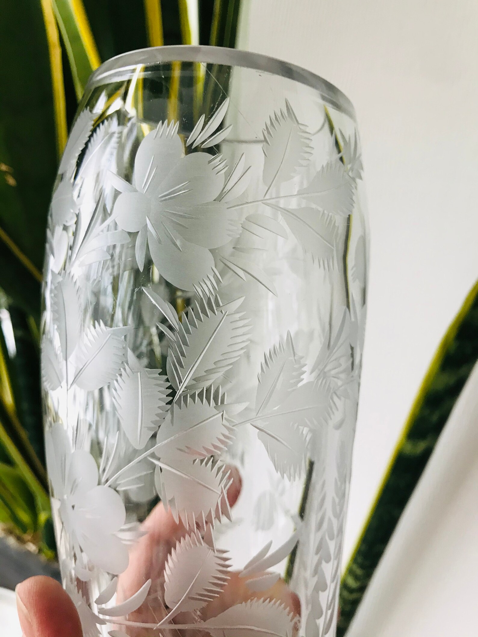 Vintage Big Decorative Glass Horn Horn of Plenty Cut Glass | Etsy