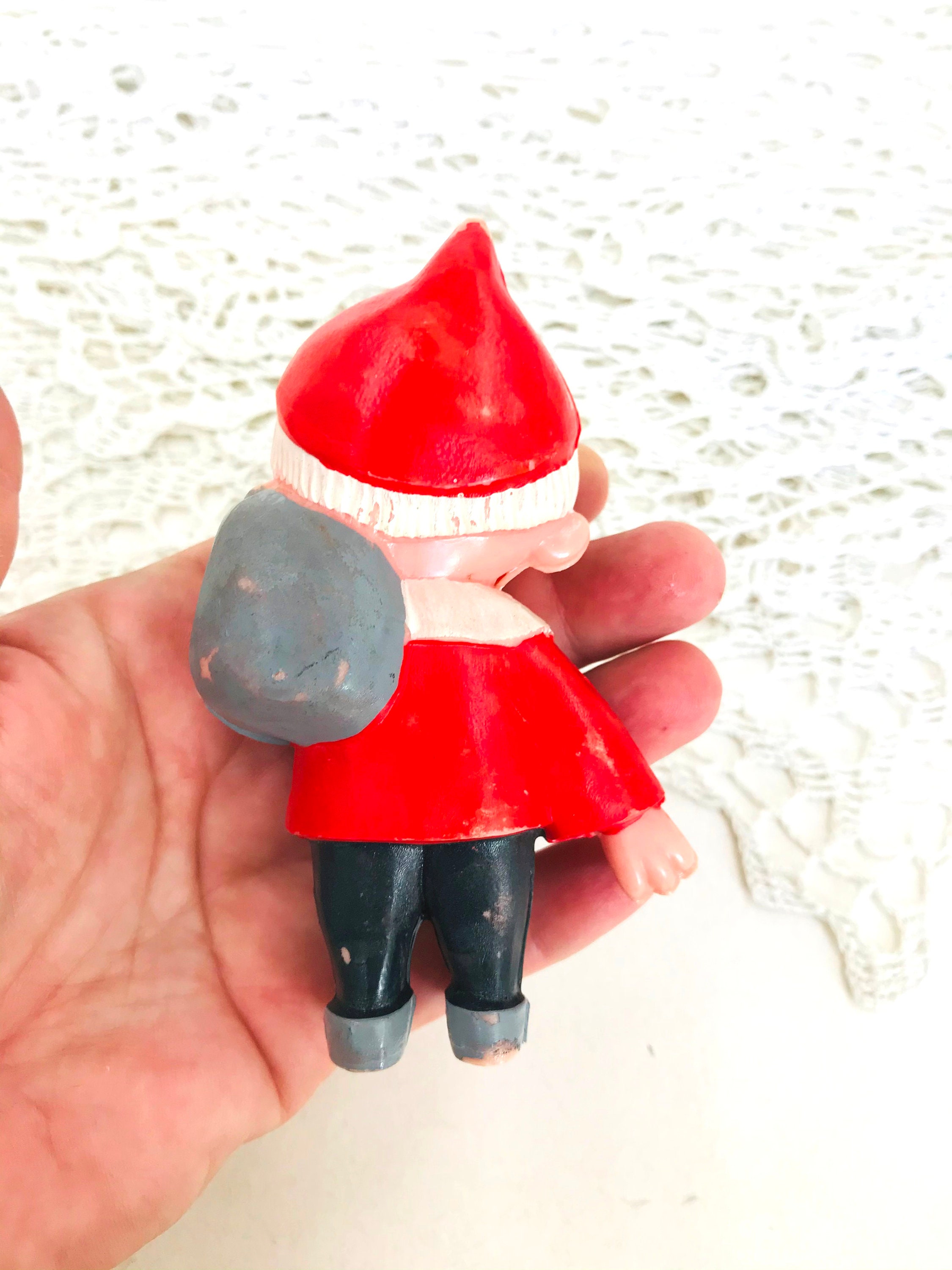 Vintage Soviet Plastic Toy Little Gnome in Red Clothes Plastic - Etsy