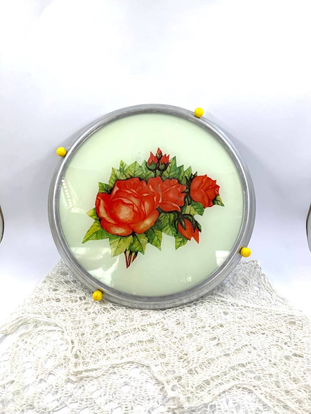 Vintage Rotating Pizza Stand Revolving Tray Fruit Platter Cake Stand ...