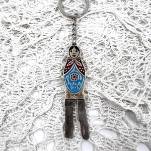 Vintage Matryoshka Keychain With Folding Knife and Nail File Pocket ...