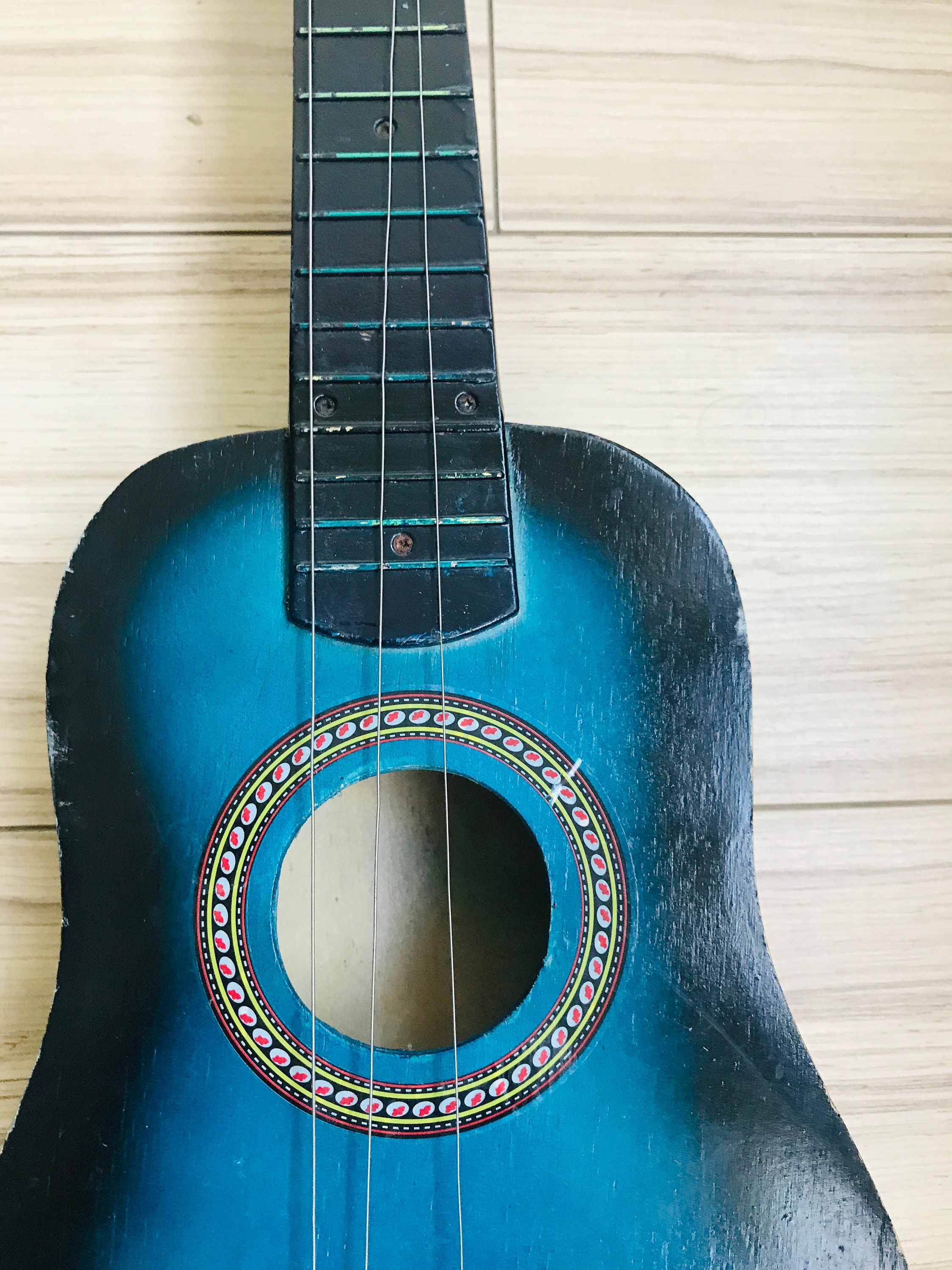 Vintage children's toy guitar 6 String Retro mini russian | Etsy