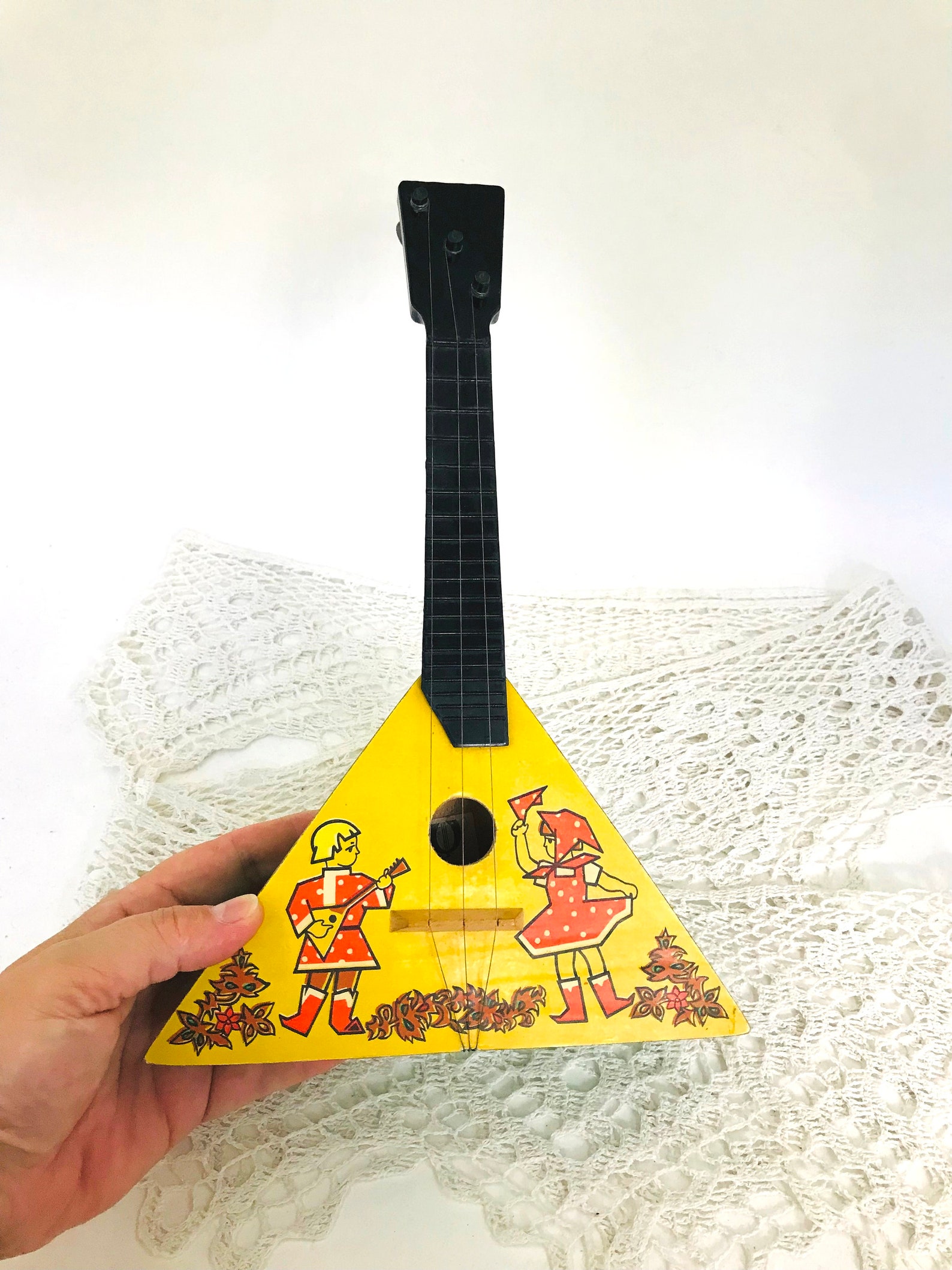 Vintage children's toy balalaika 3 String Retro mini | Etsy