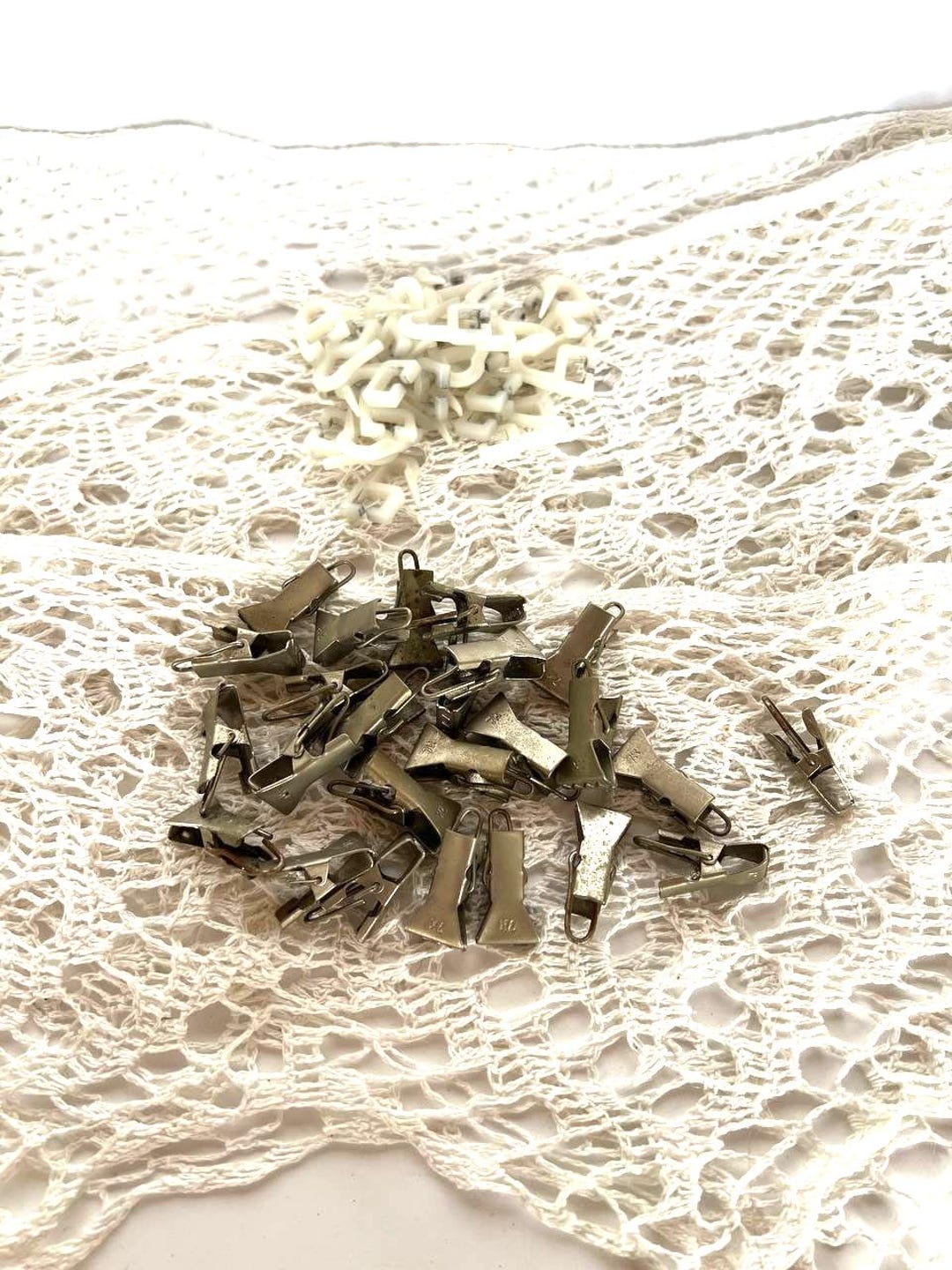 25 Vintage Curtain Clips Curtain Ring Set Curtain Rings With Clips ...