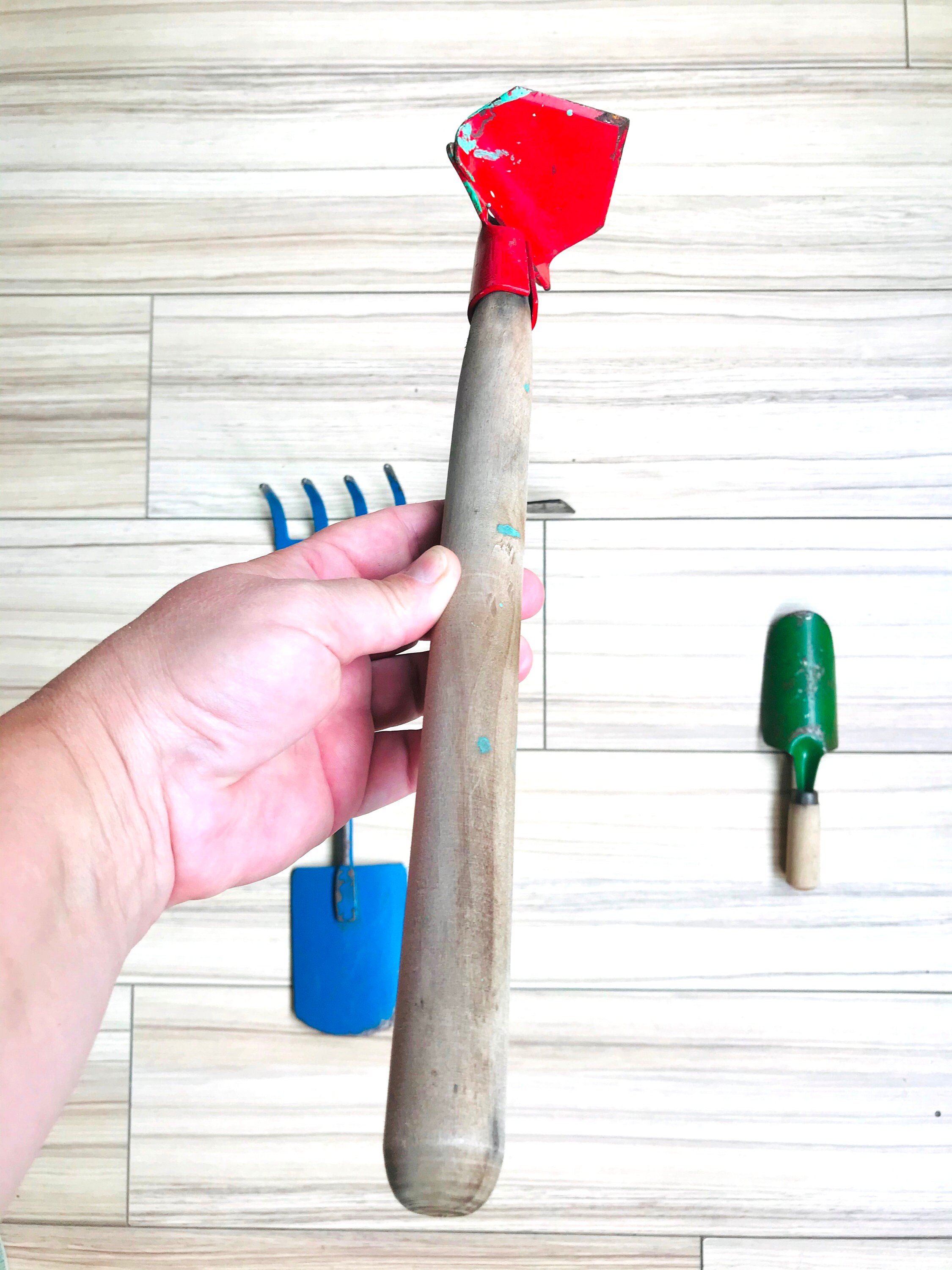 Vintage garden tool set Digging shovel Rake Hoe Gardener's | Etsy