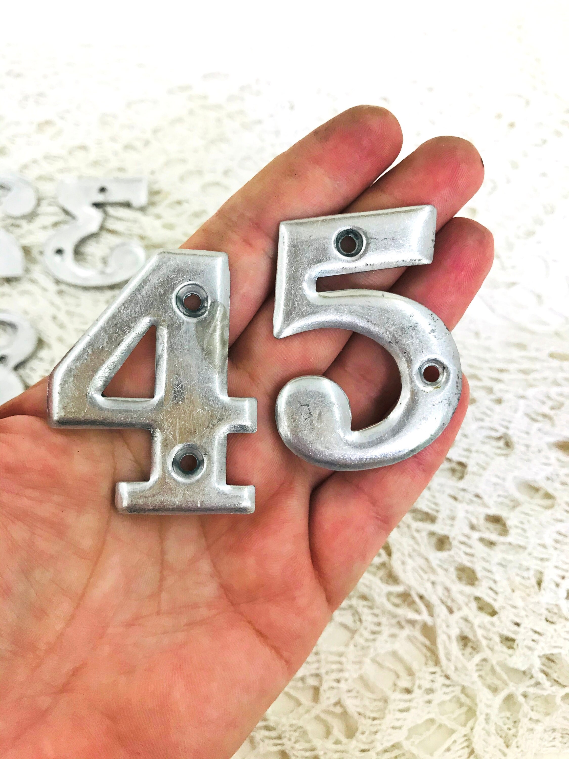 Vintage door numbers Metal plate flat room number Address | Etsy