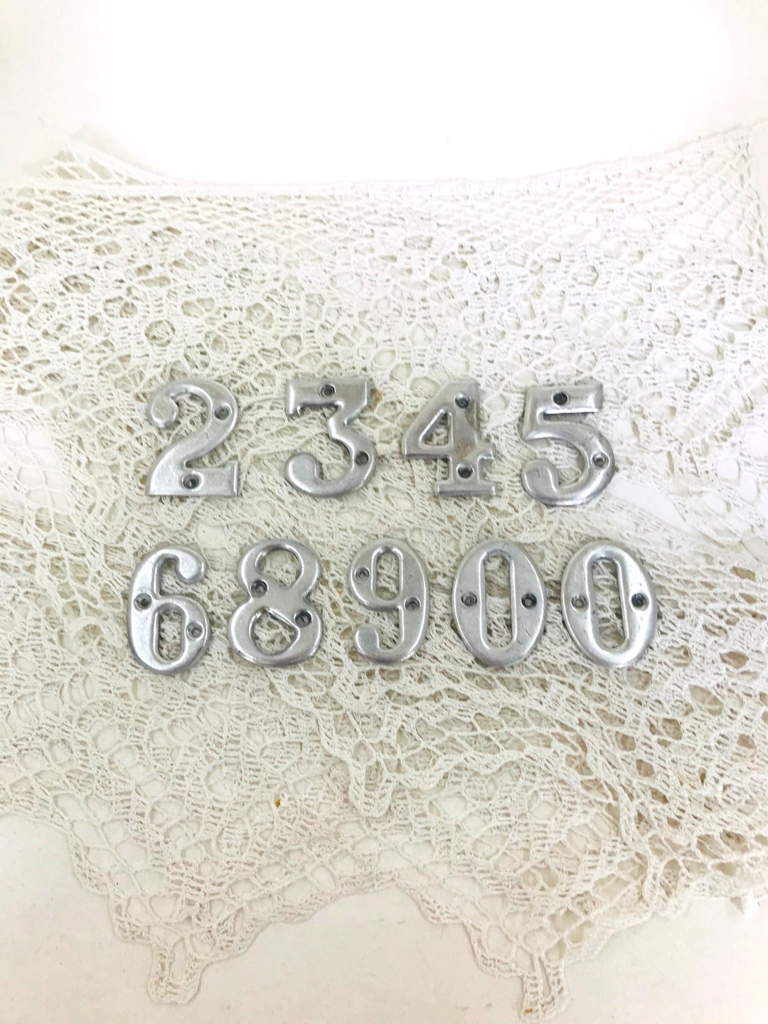 Vintage Door Numbers Metal Plate Flat Room Number Address Number Home ...