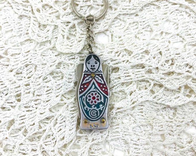 Vintage Matryoshka Keychain With Folding Knife and Nail File - Etsy