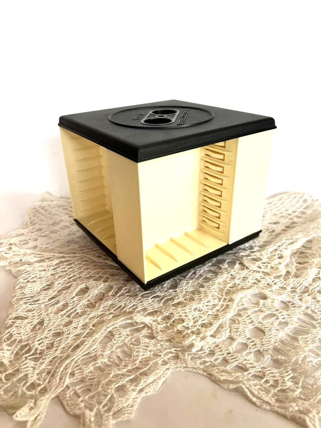 Vintage Plastic Cassette Tape Holder Black White Cassette Tape Display ...