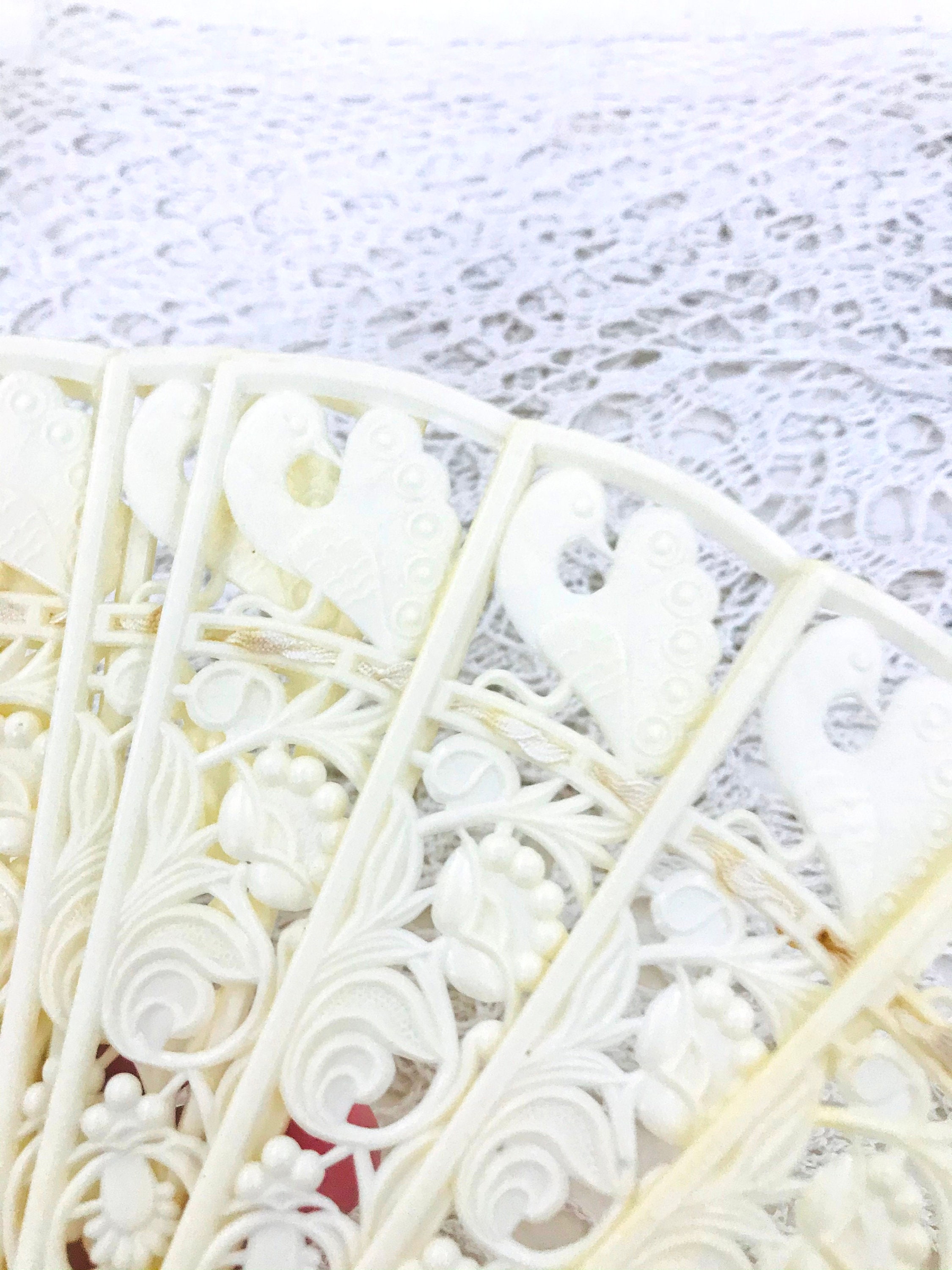 Vintage Transparent White Foldable Plastic Fan Vintage Lace | Etsy