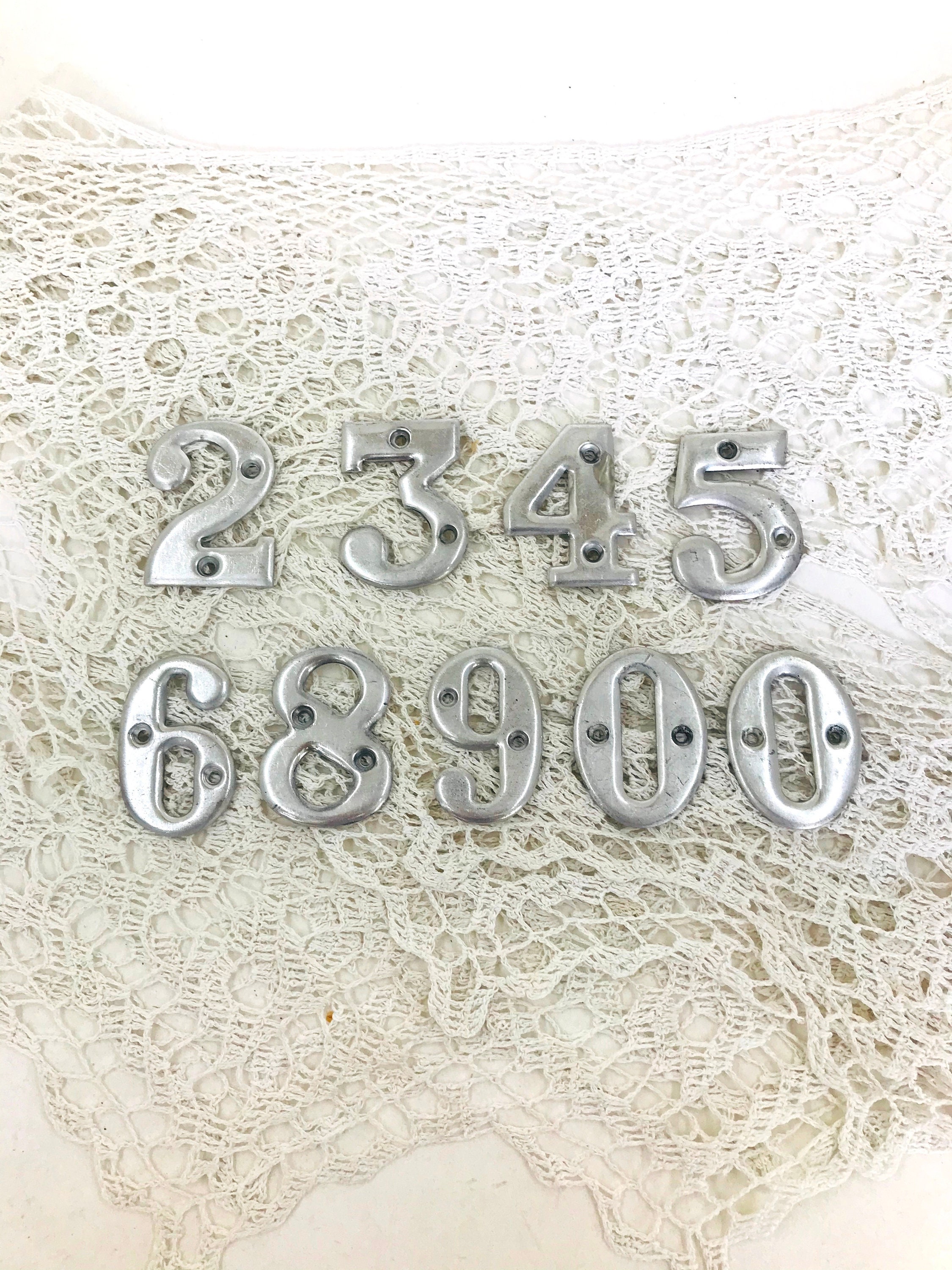 Vintage door numbers Metal plate flat room number Address | Etsy