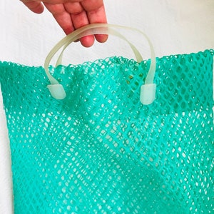 Vintage Green Plastic Mesh Bag Shopping Bag Tote Bag Summer - Etsy