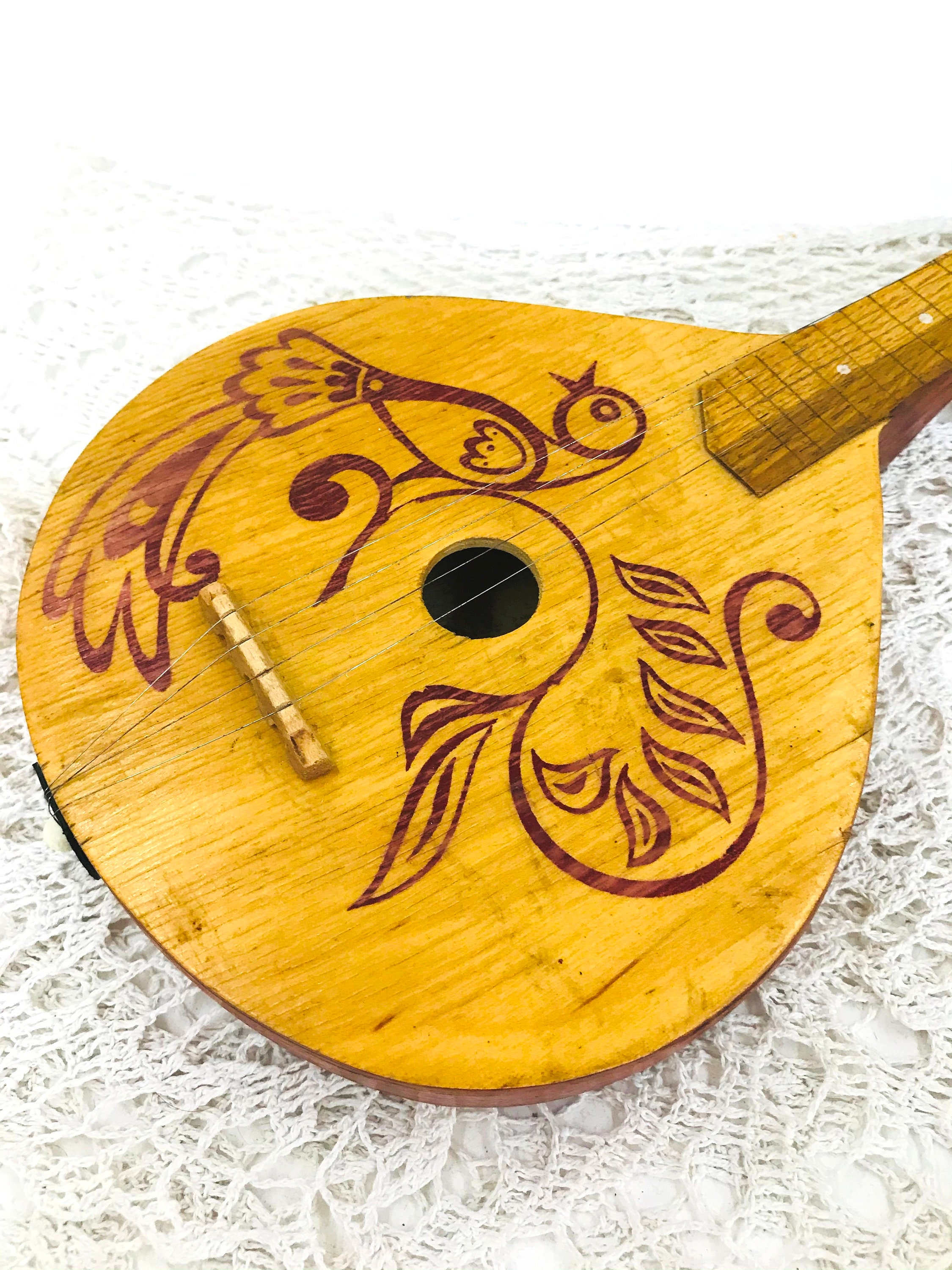 Vintage Children's Toy Mandolin Folk Guitar 4 String Retro - Etsy