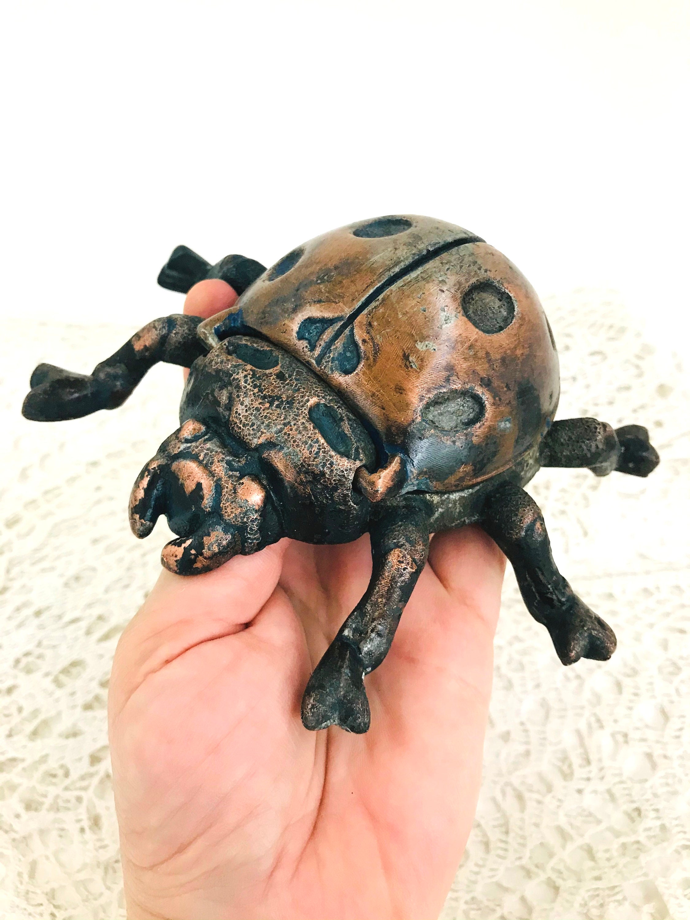 Vintage Ashtray With Lid in Form Insect Ladybug Smoker Ashes - Etsy