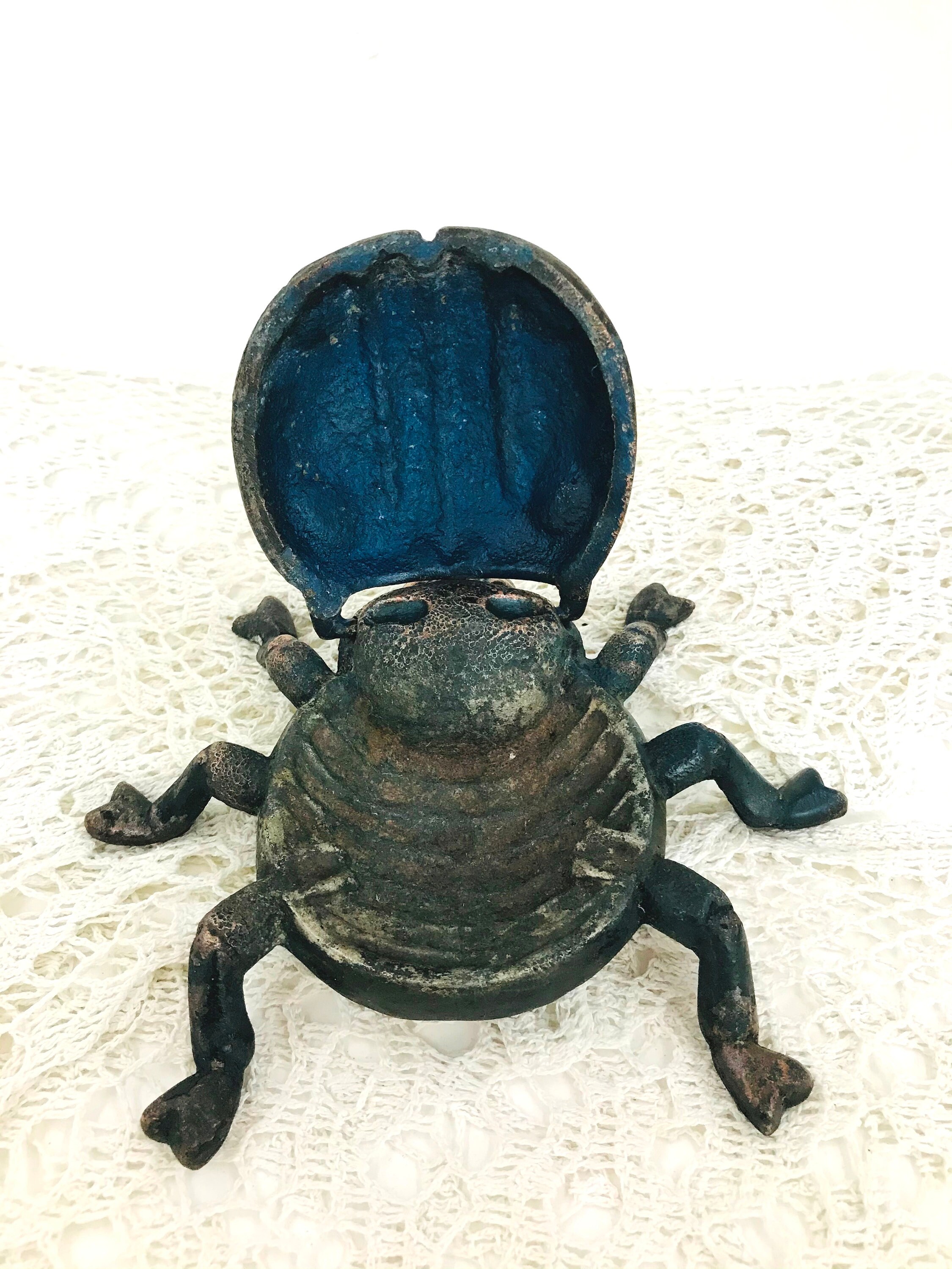 Vintage Ashtray With Lid in Form Insect Ladybug Smoker Ashes - Etsy