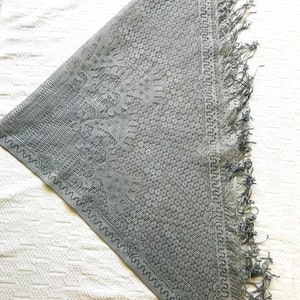 Gray Shawl Triangle Lace Shawl Evening Shawl Lace Wedding Shawl Gray ...
