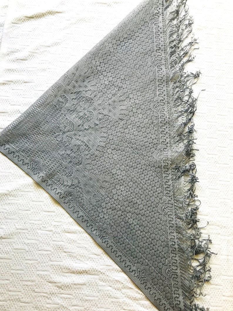 Gray Shawl Triangle Lace Shawl Evening Shawl Lace Wedding - Etsy