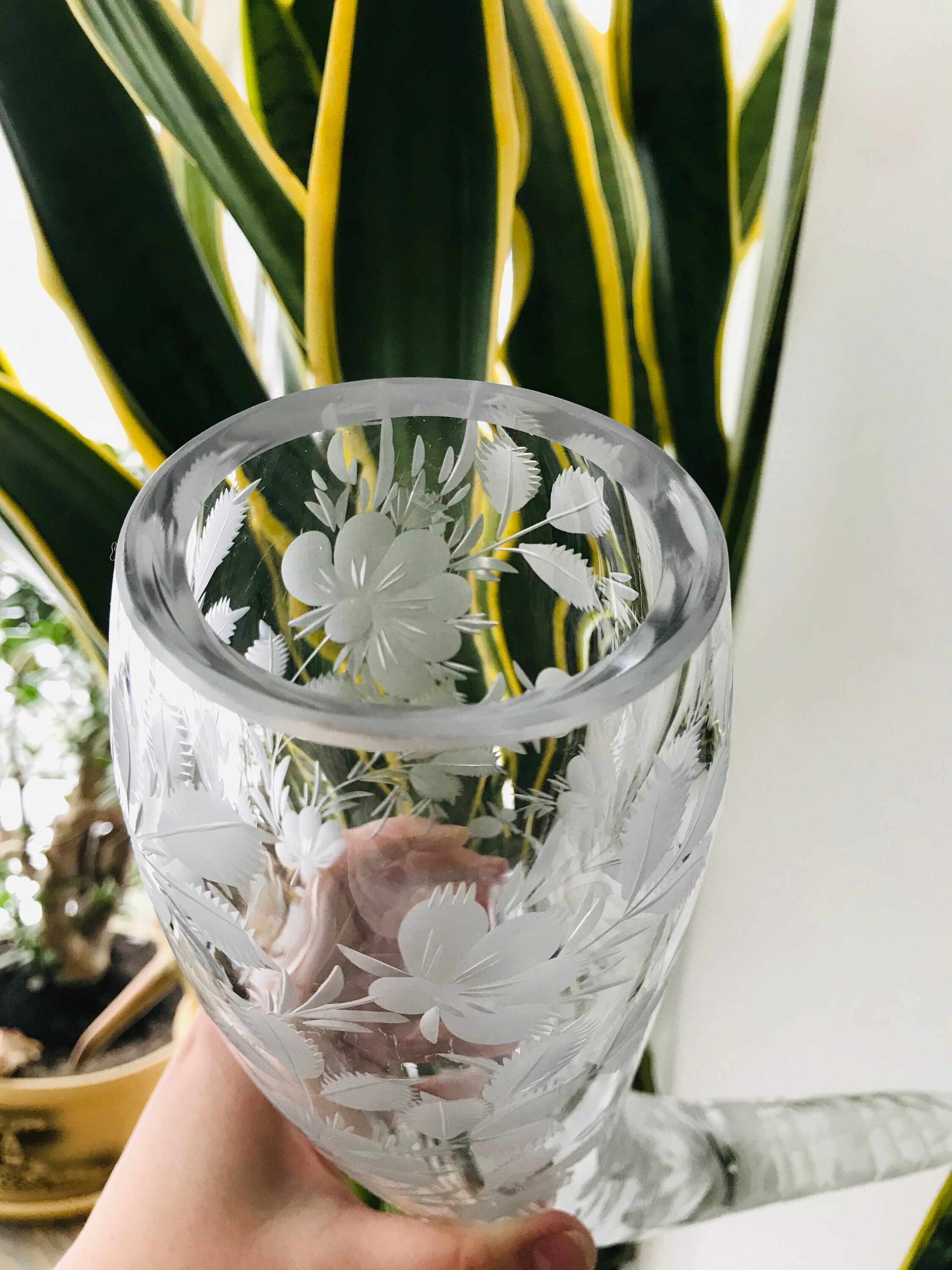 Vintage Big Decorative Glass Horn Horn of Plenty Cut Glass | Etsy