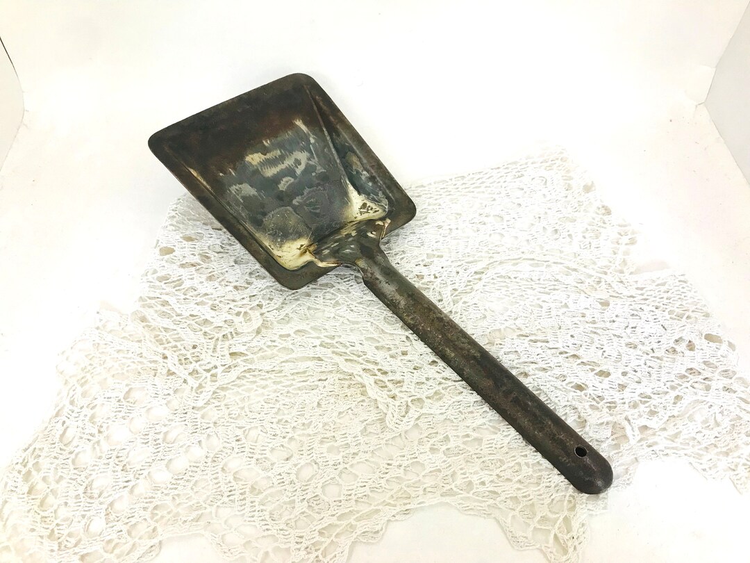 Vintage Small Metal Dustpan With Handle Gray Shovel Crumb - Etsy