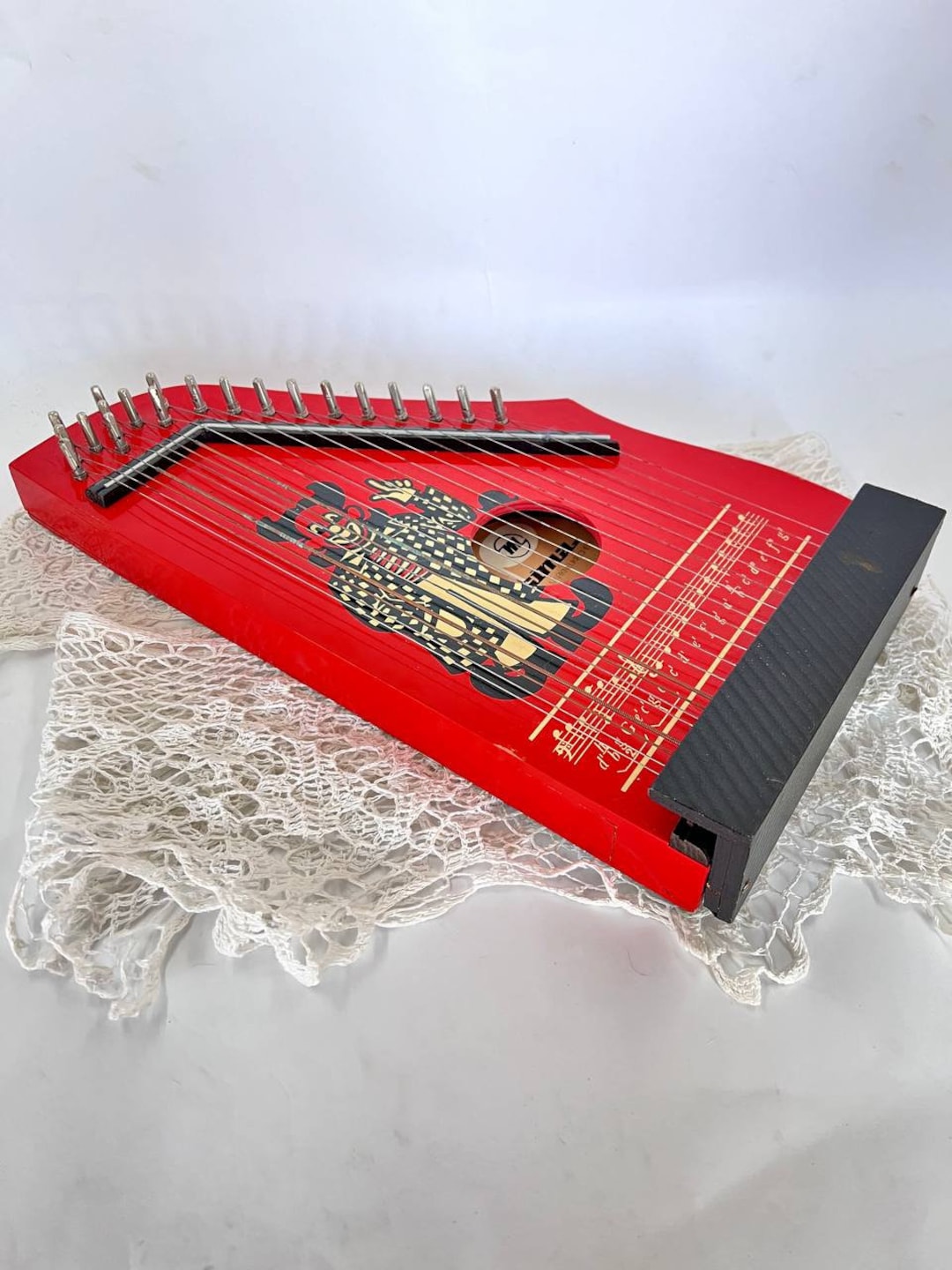 Vintage Children's Toy Gusli Zither Dulcimer Retro Mini Russian Musical ...