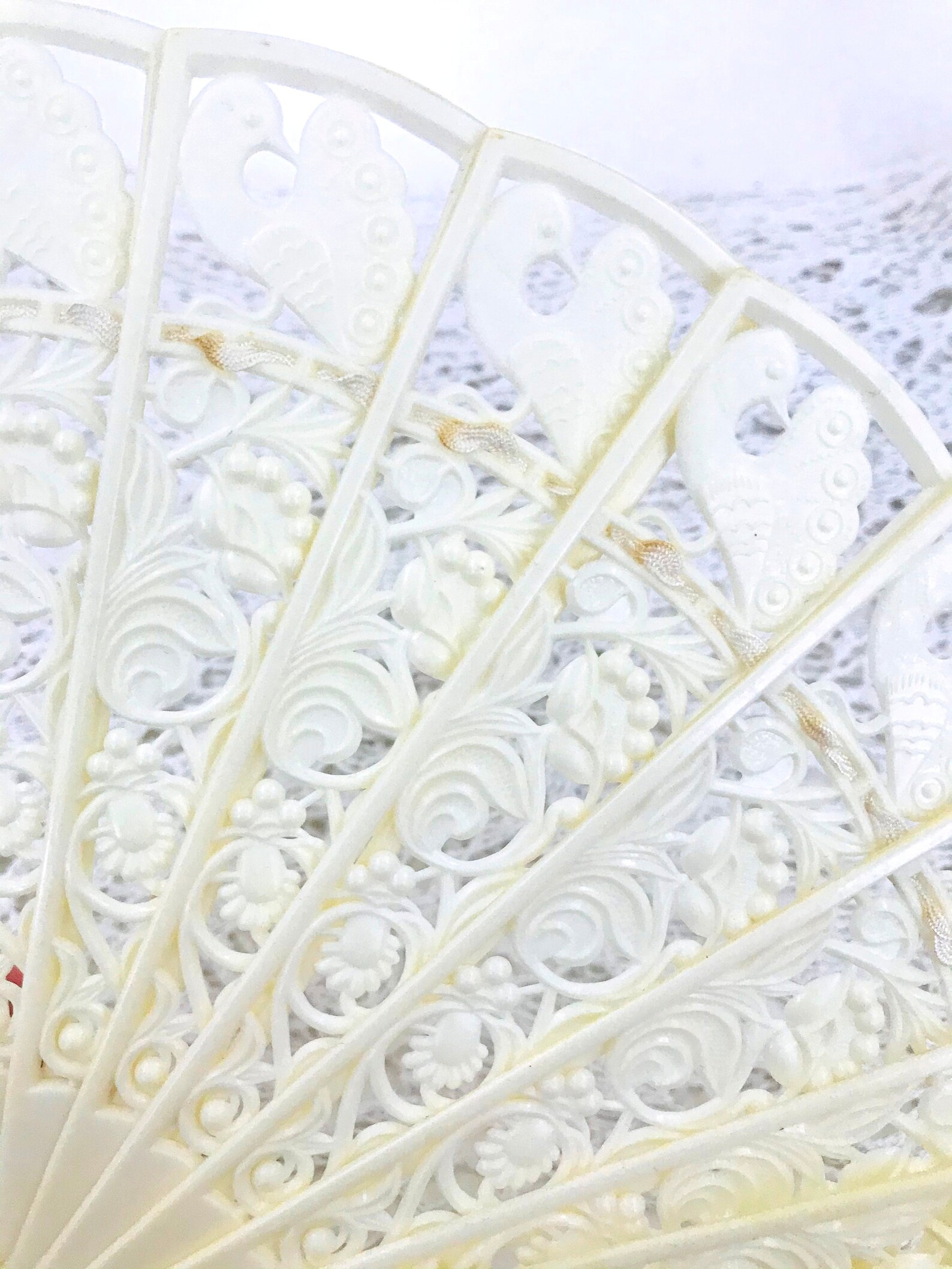 Vintage Transparent White Foldable Plastic Fan Vintage Lace - Etsy