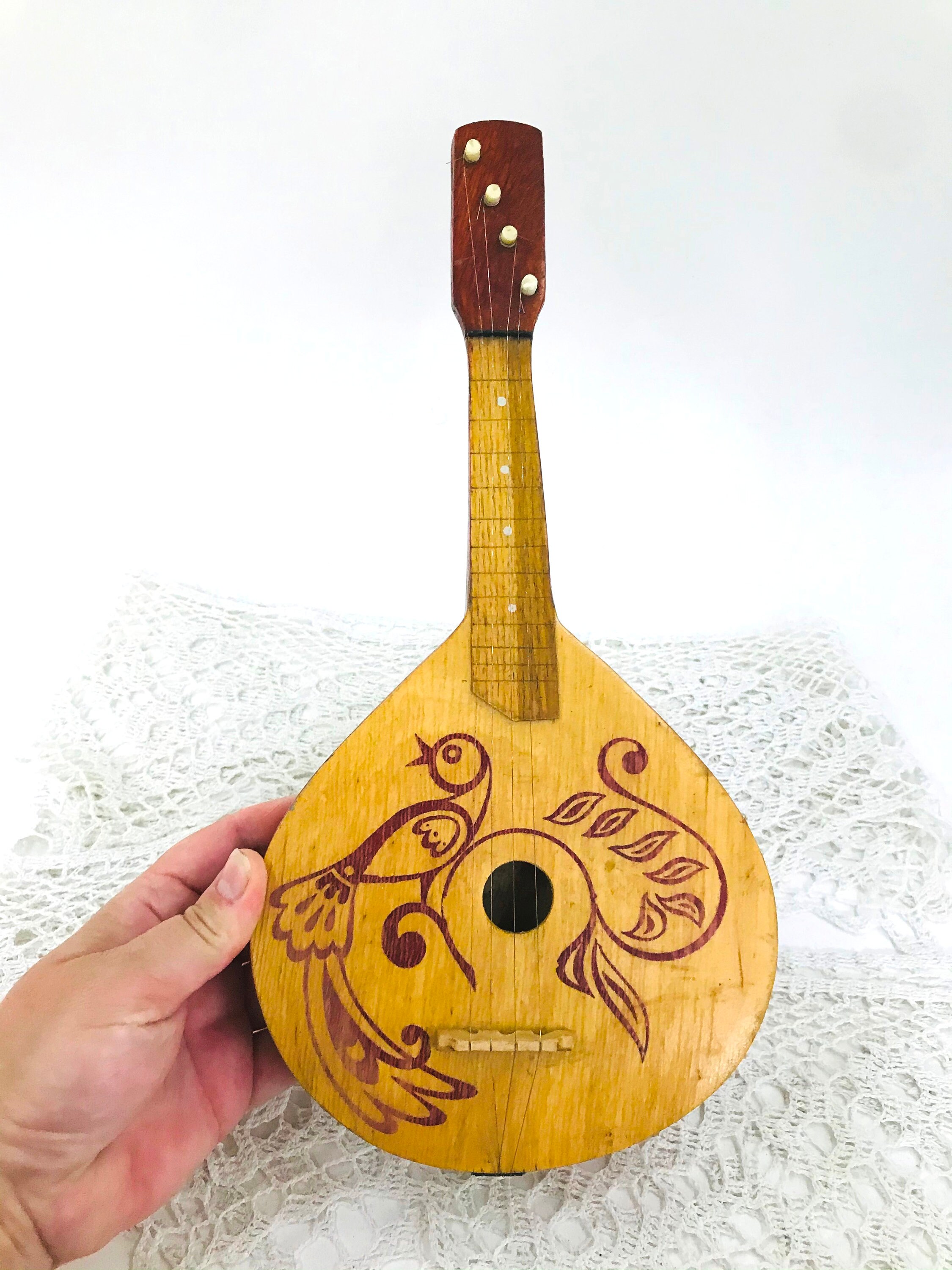 Vintage Children's Toy Mandolin Folk Guitar 4 String Retro - Etsy