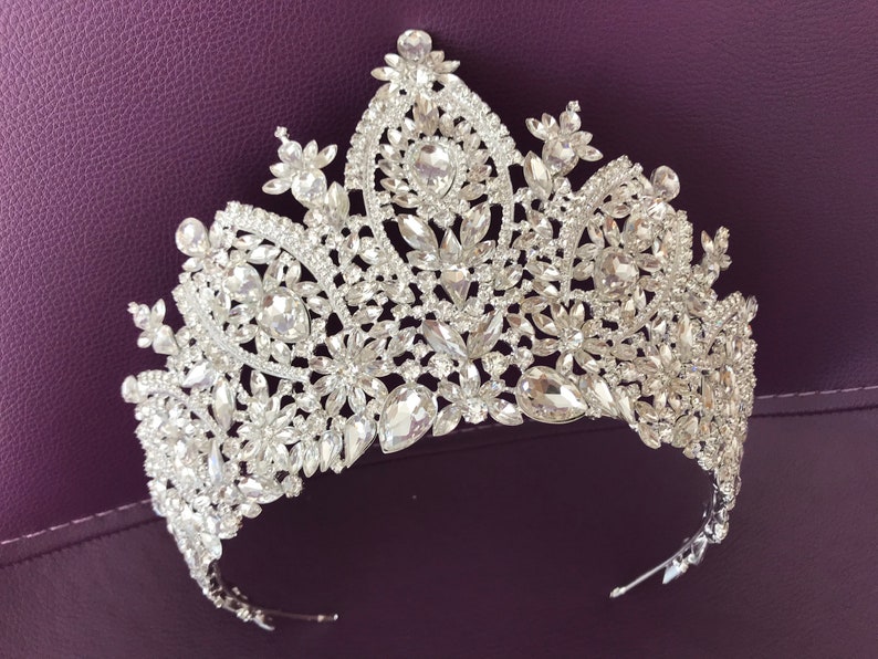 Bridal Tiara Crown Swarovski Crystal Diadem Wedding Diadem Etsy