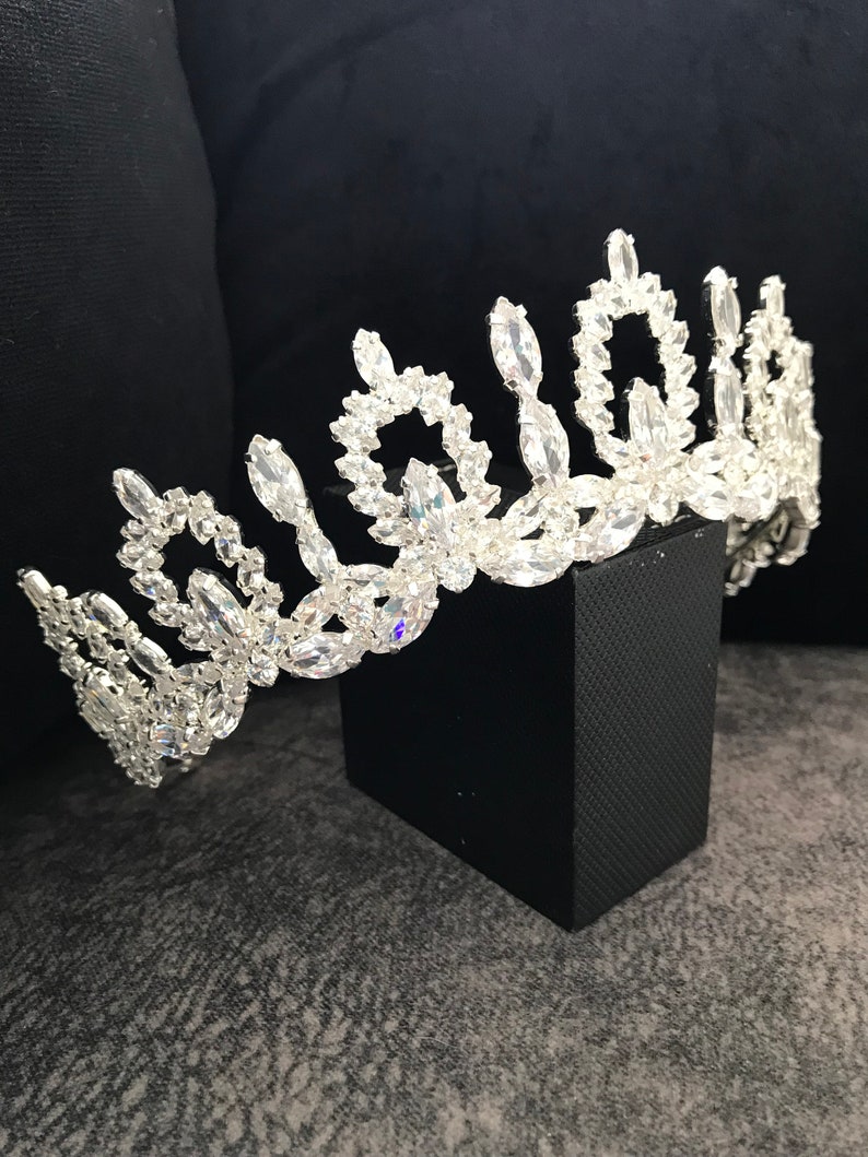 Bridal Tiara Crown Swarovski Crystal Diadem Wedding Diadem Etsy