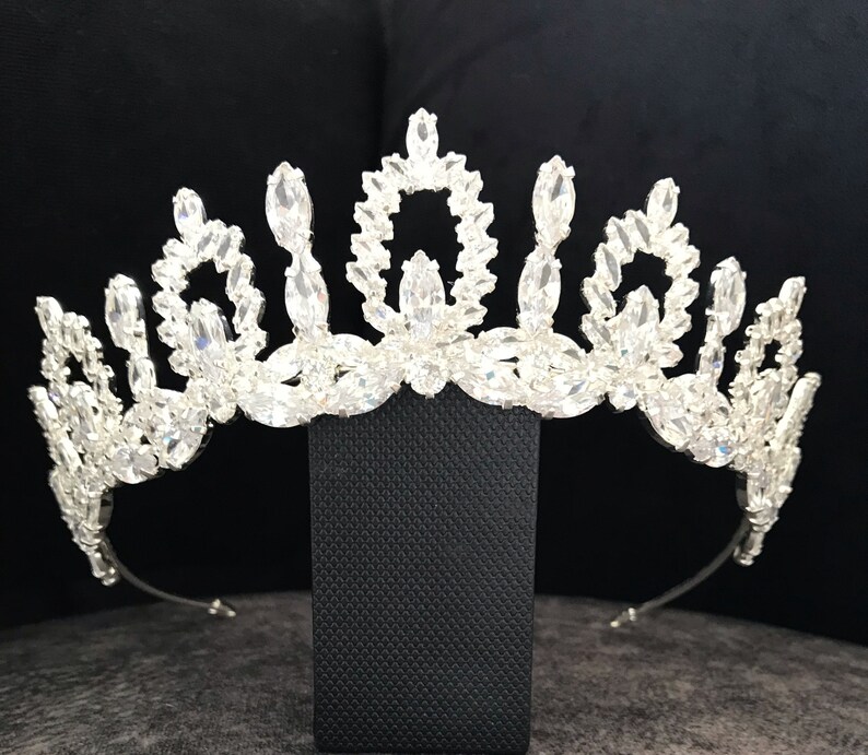 Bridal Tiara Crown Swarovski Crystal Diadem Wedding Diadem Etsy