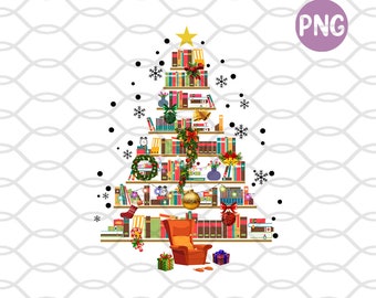 Christmas Tree Books Png - Etsy