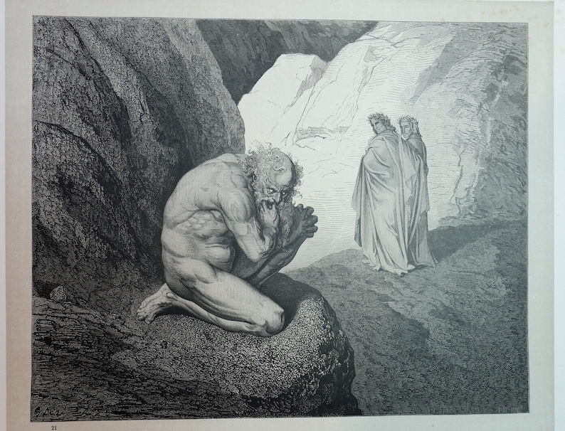 ORIGINAL Gustave Doré 1865 Engraving, HELL Dante, Plate 21, Self ...