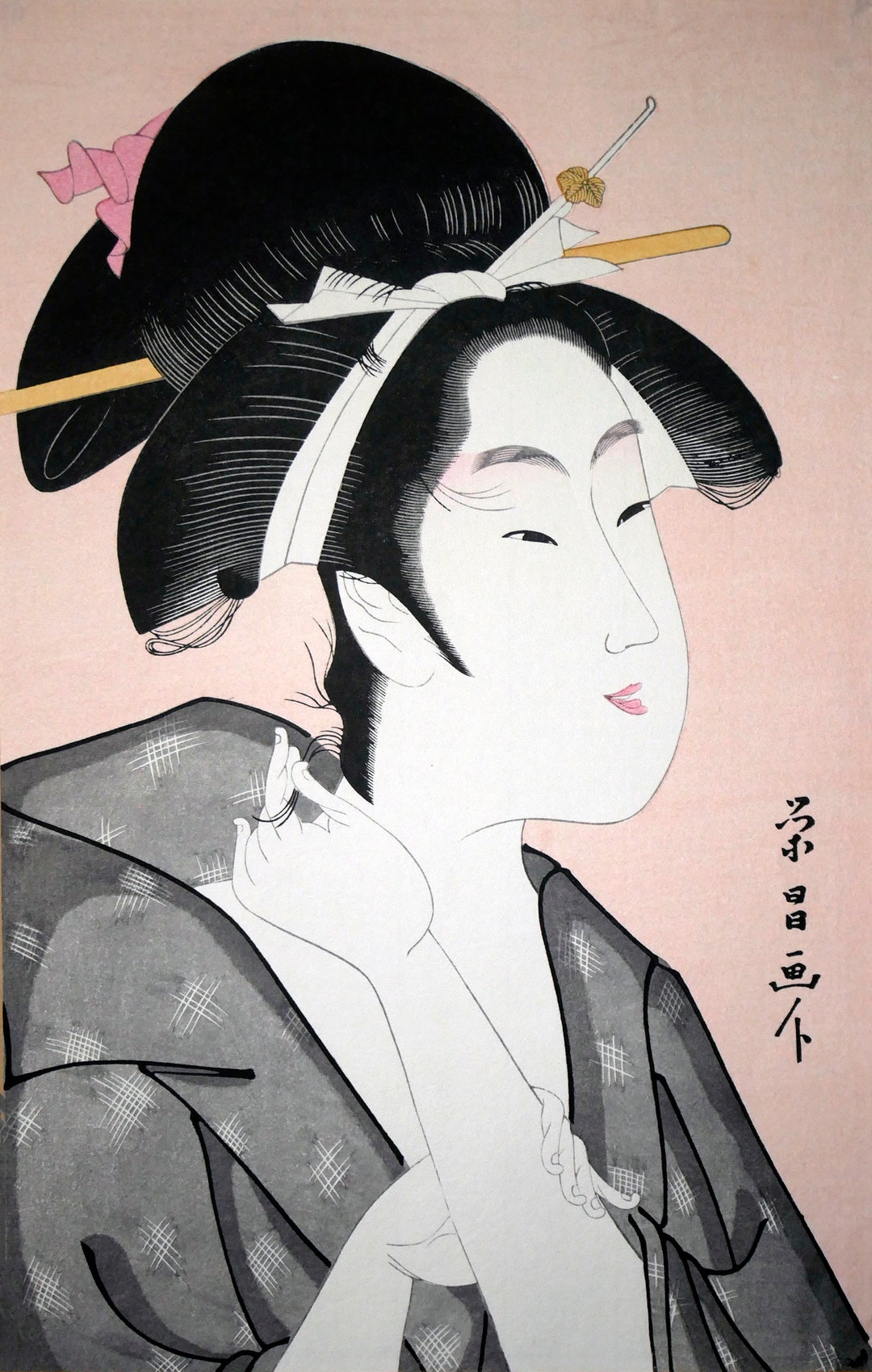 Japanese Woodblock Print by Chokosai EISHO "courtesan, Beauty ...