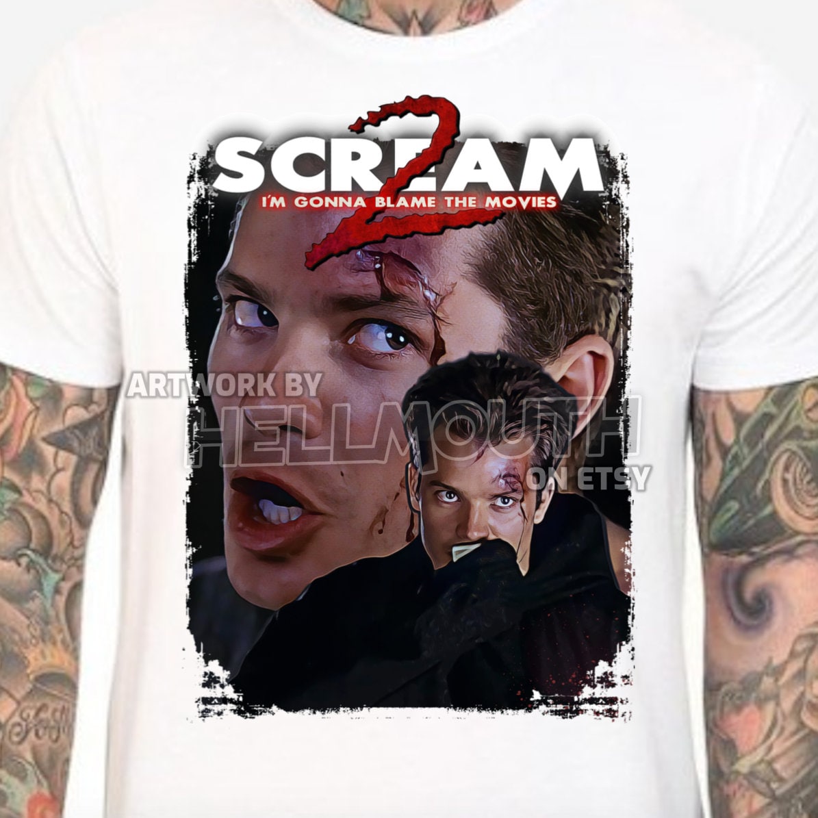 Scream 2 - White T-shirt. Mickey Altieri. Timothy Olyphant. Men's ...