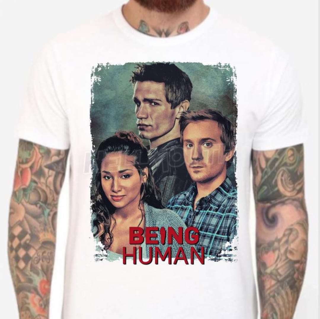 Being Human U.S. - White T Shirt. Aidan Waite, Sally Malik, Josh ...
