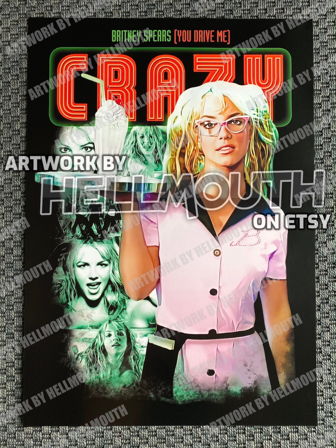 Britney Spears You Drive Me Crazy Poster - A2 Size - Custom Music Video Artwork - Baby One More ...