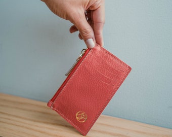 Leather Zipper Card Holder - Etsy